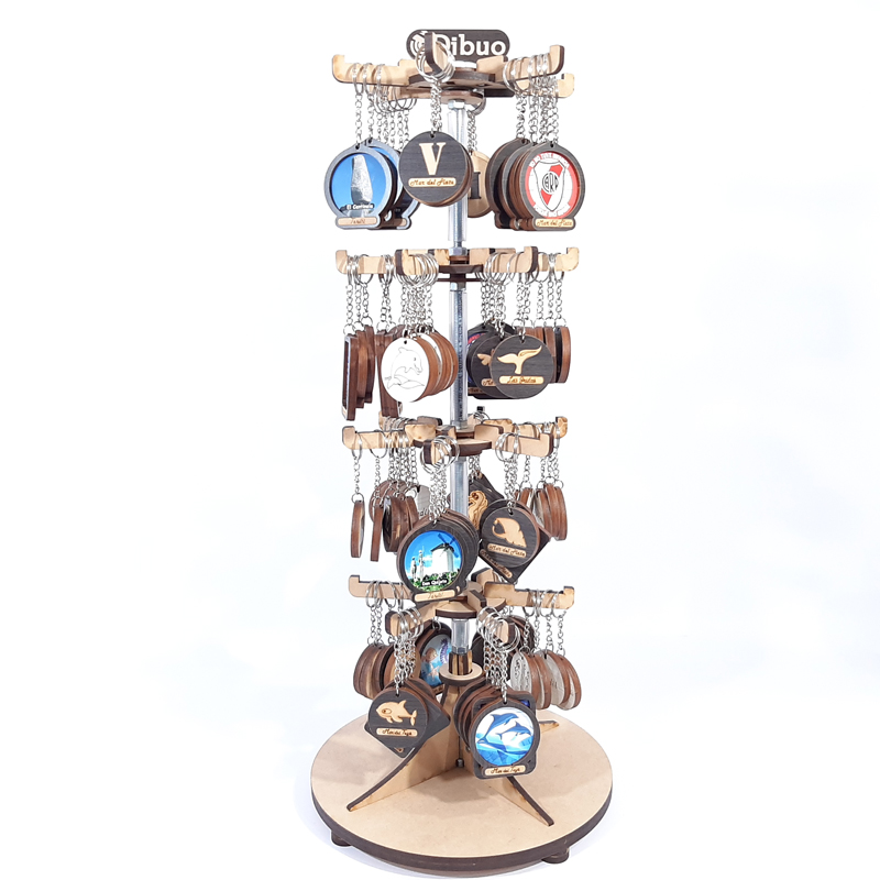 Exhibidor con Llaveros - 4 Pisos - Dibuo Productos de diseño