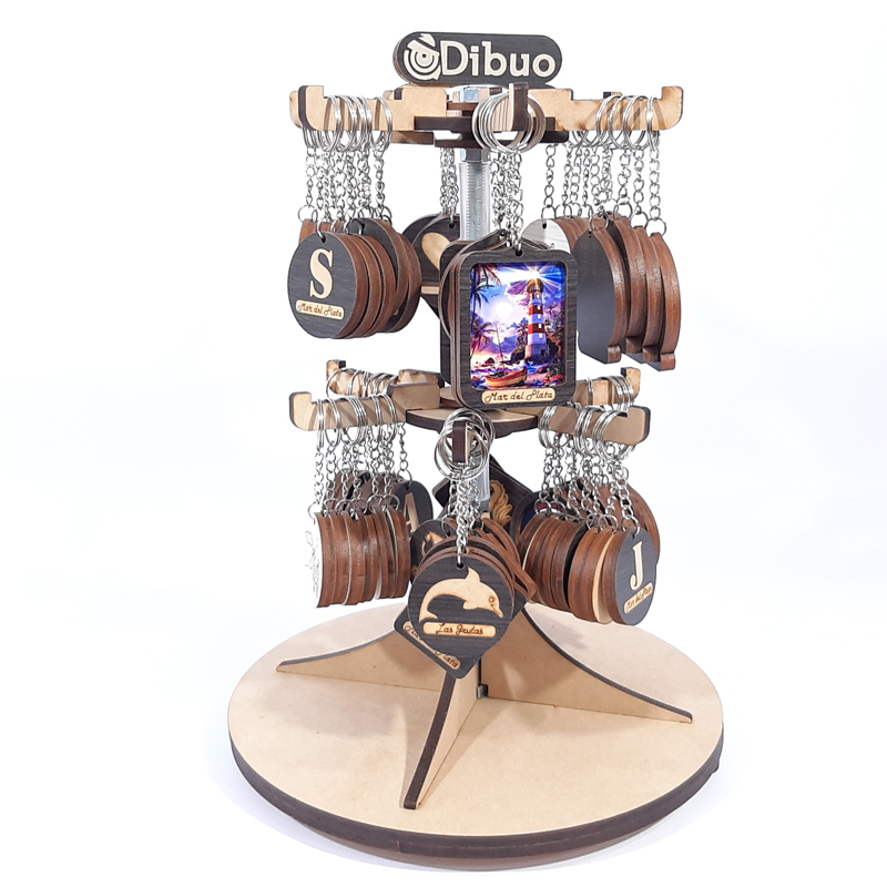 Exhibidor con Llaveros - 2 Pisos - Dibuo Productos de diseño